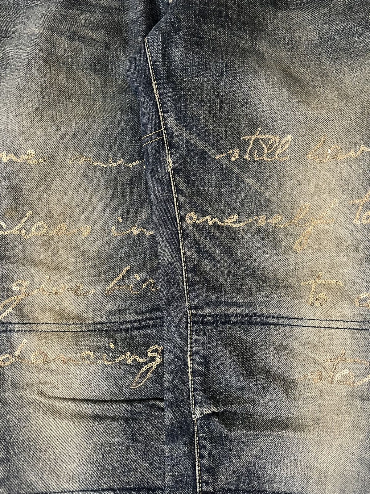 Undercover AW10 Undercover “Avakareta Life” Sequin Poem Denim Jeans ...