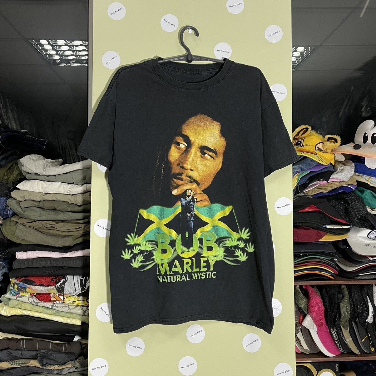 Vintage Vintage Y2K Bob Marley Face Weed Rasta Tee Streetwear 90s | Grailed