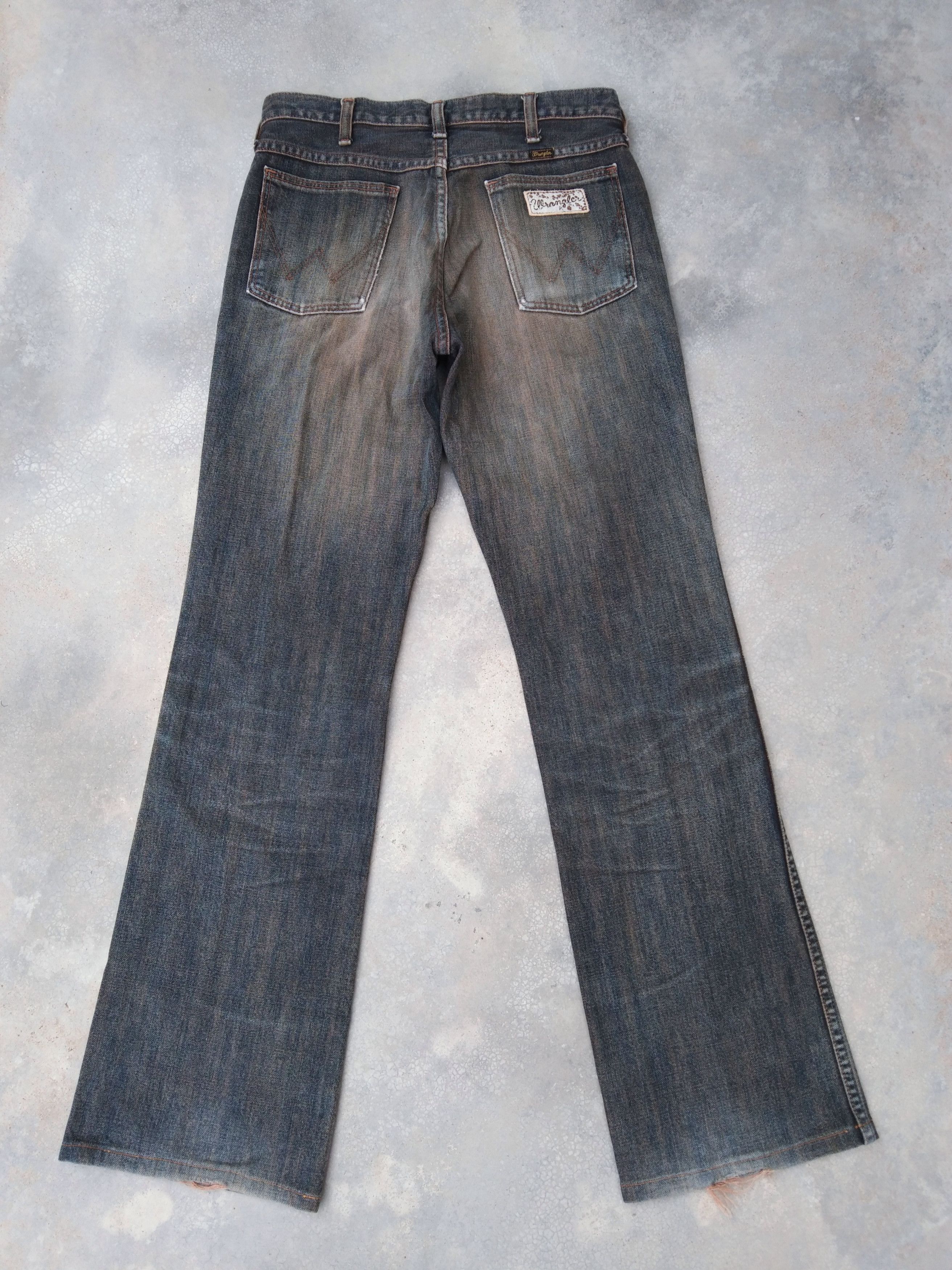 Vintage Vintage Flared Jeans Wrangler Earth Tone Distressed Denim | Grailed