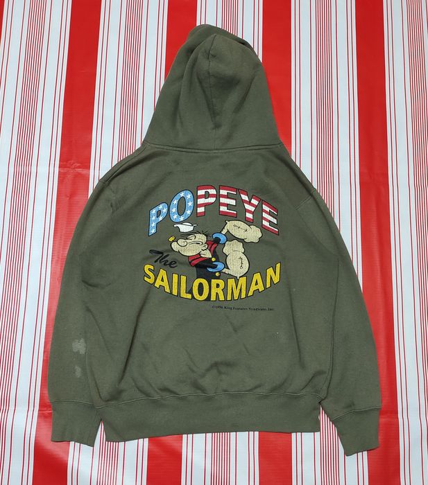 Vintage Vintage Popeye American flag design zipper Hoodie | Grailed