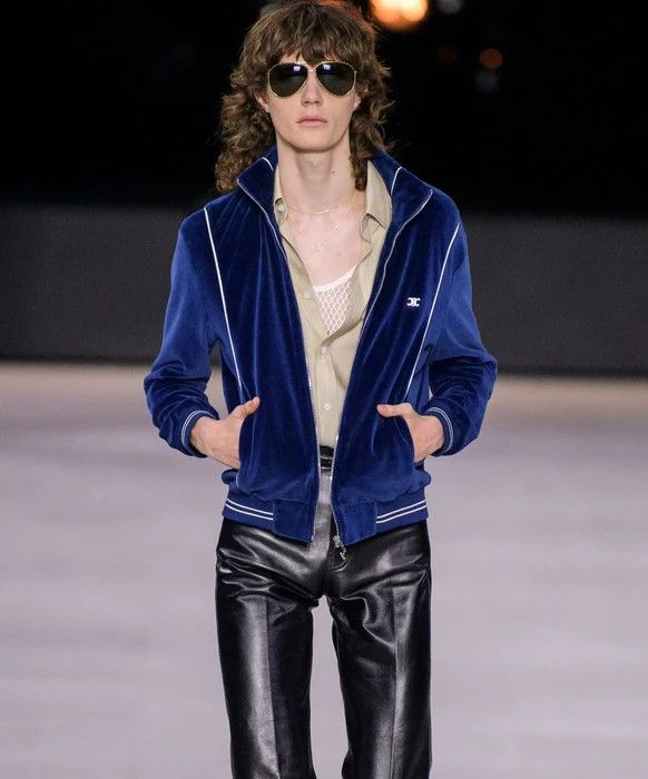 Celine SS20 Runway Velour Track Jacket | Grailed