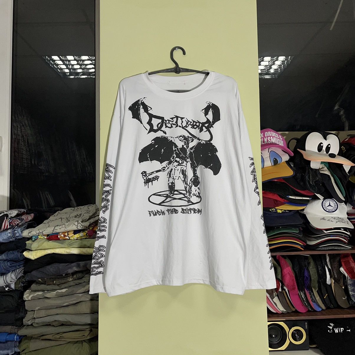 Band Tees × Vintage Vintage Y2K Fuck System Skulls Dead Face Horror ...