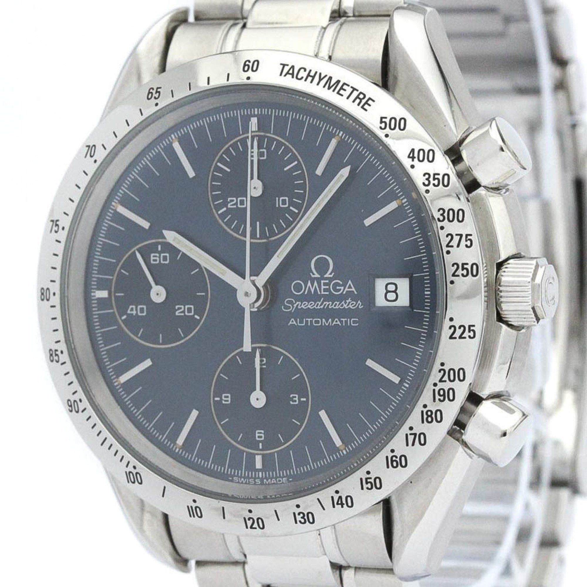 Omega Polished OMEGA Speedmaster Date Steel Automatic Mens Watch 3511. ...