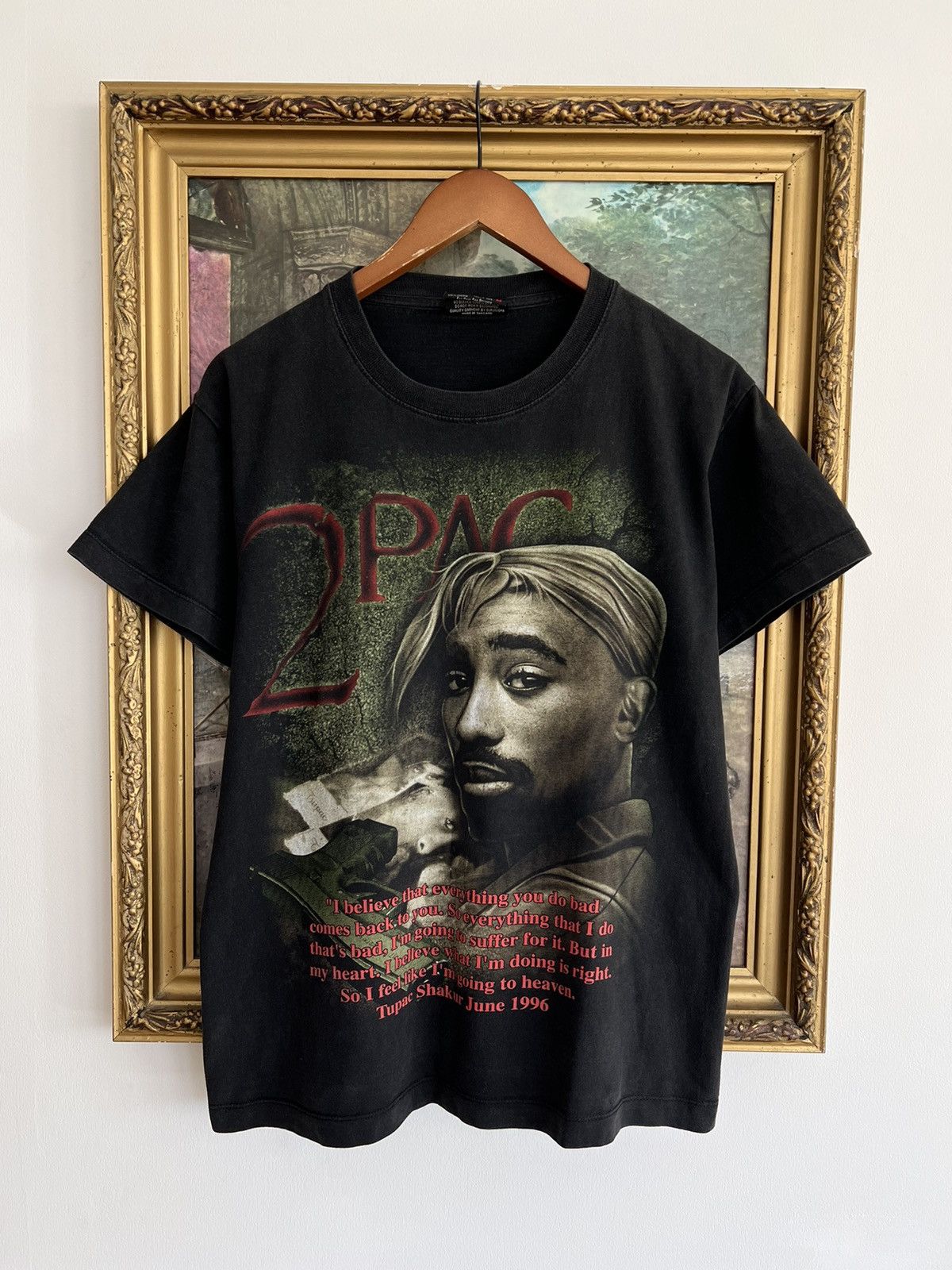 Band Tees × Rap Tees × Vintage Vintage 90s Tupac 2Pac Bootleg Black Tee ...