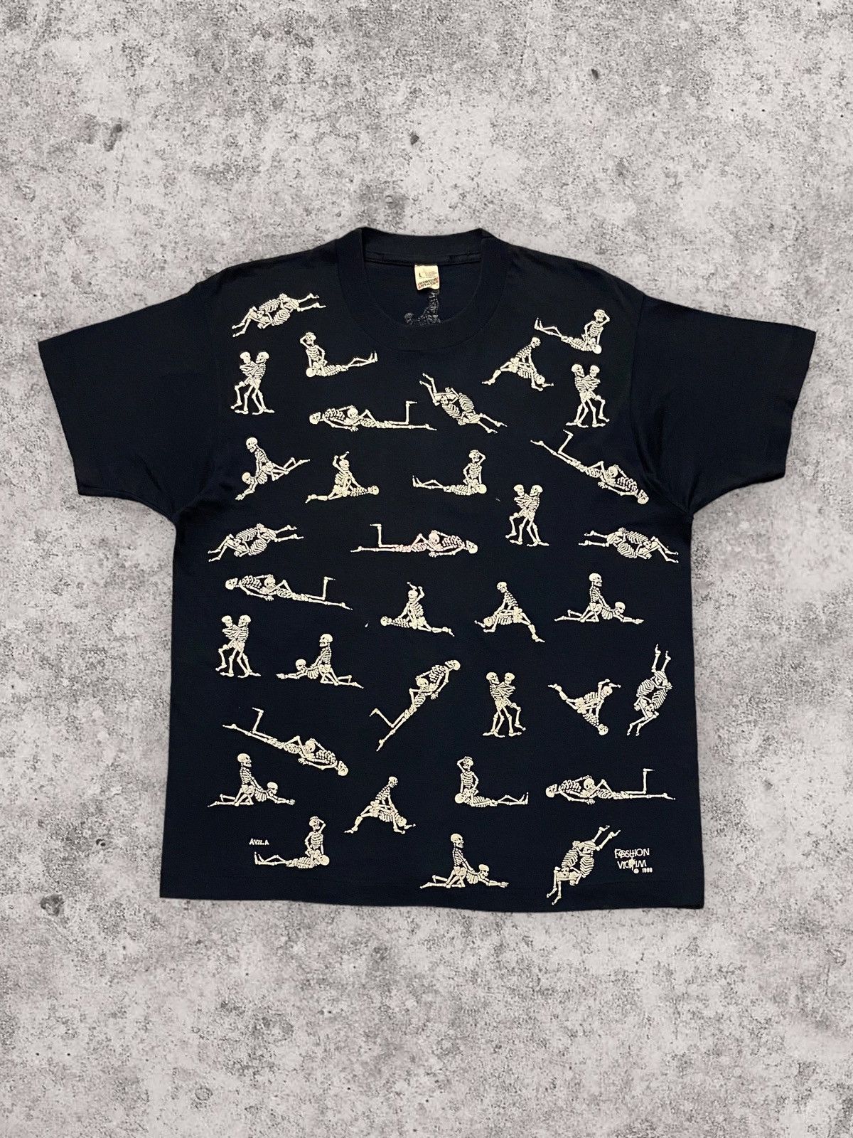 Vintage Vintage 80s Fashion Victim Skeleton Sex Position Tshirt Grailed