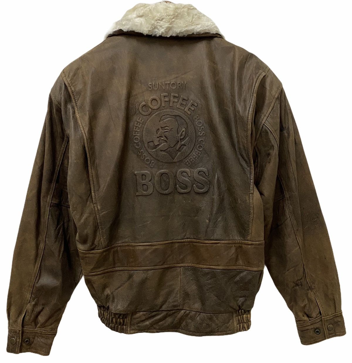 Leather × Leather Jacket × Vintage VINTAGE SUNTORY BOSS COFFEE LEATHER ...
