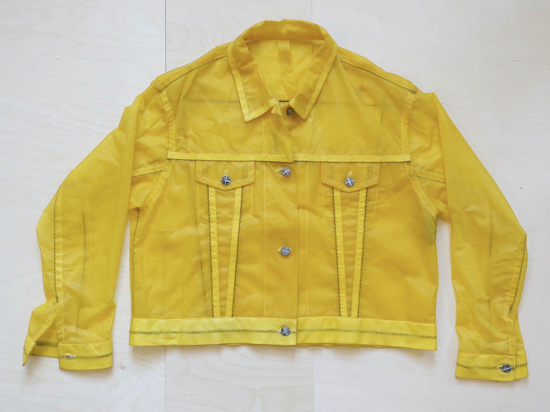 Isaac Sellam Experience Translucent Leather Oversized Boxy Crop Jacket ...