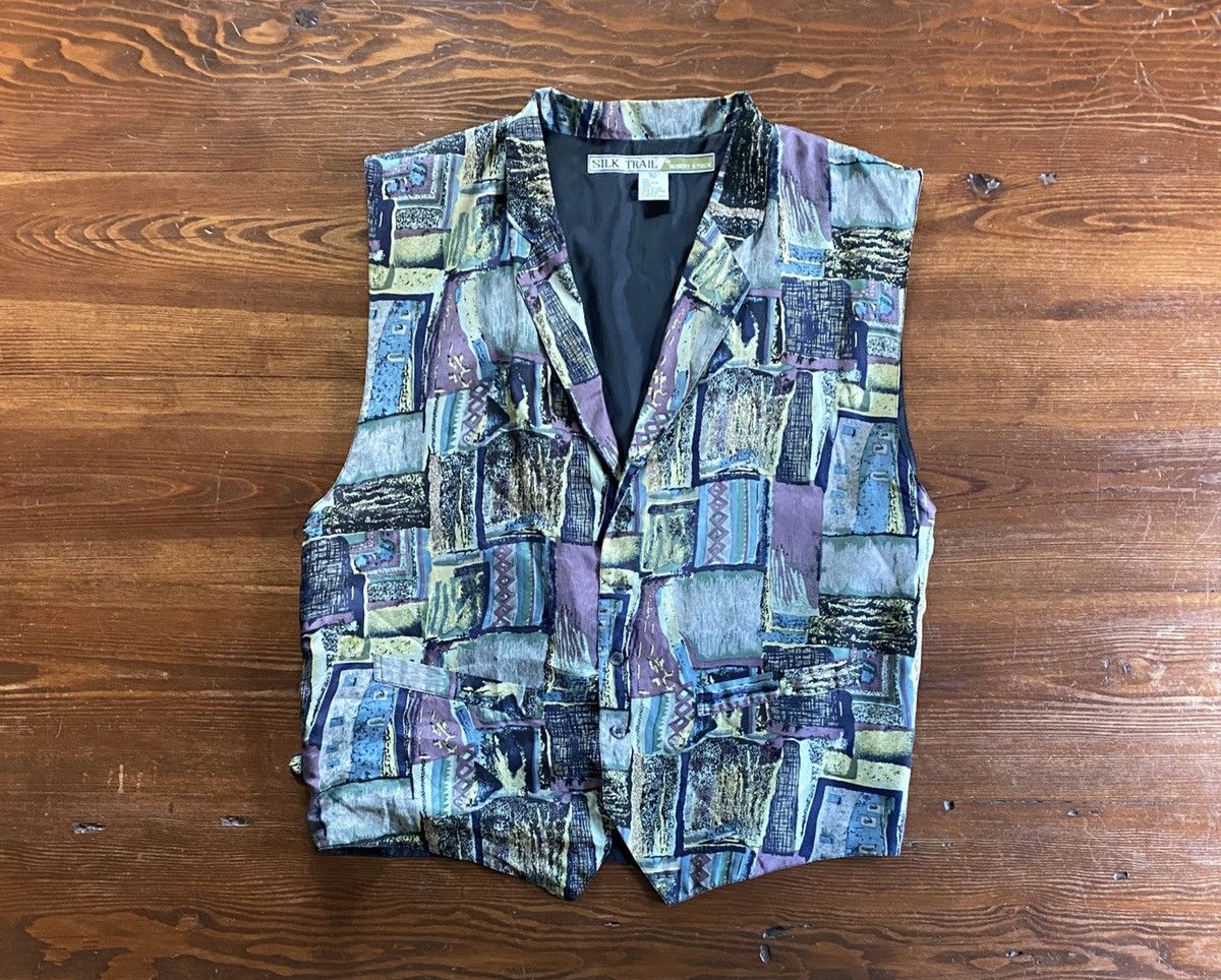 Art × Robert Stock × Vintage Vintage 80’s Robert Stock Silk Abstract ...