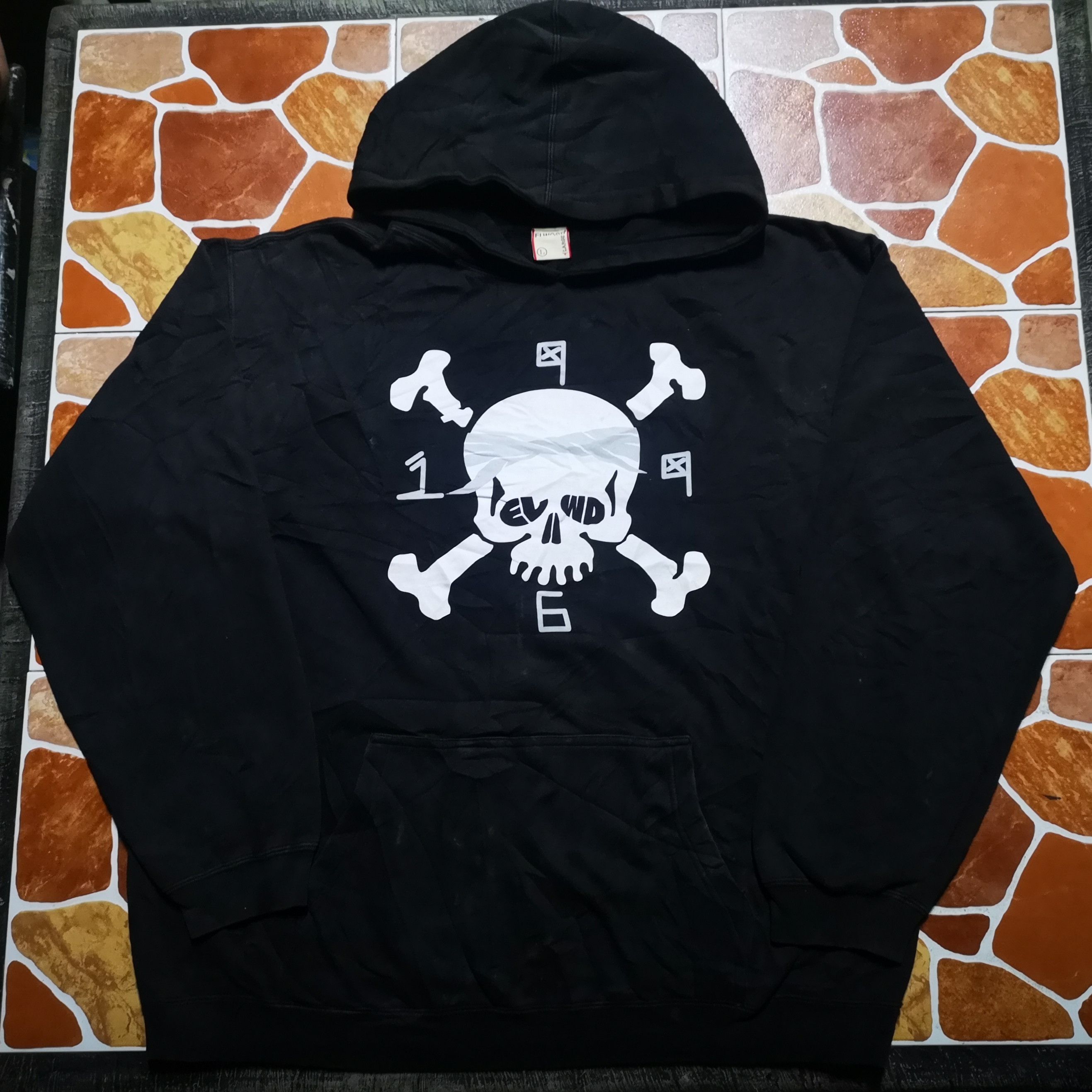 Elwood × Made In Usa × Vintage Vintage Elwood Hoodie Skull Design | Grailed