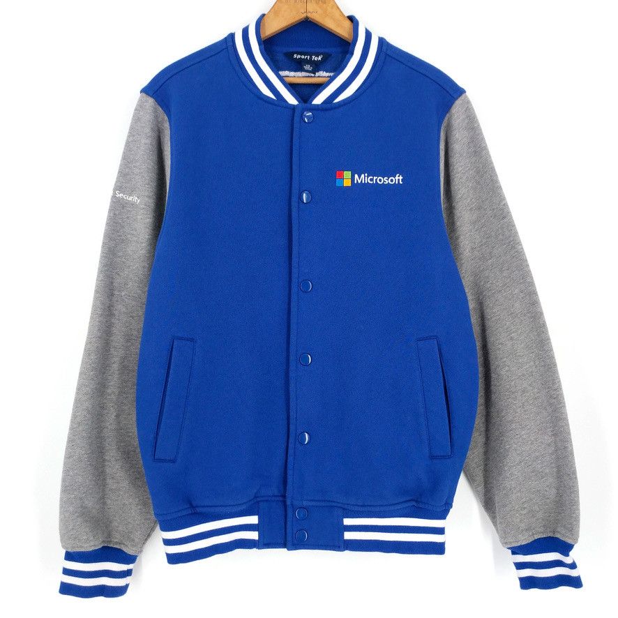 Microsoft Vintage Microsoft Security Two-Tone Bomber Varsity Jacket ...