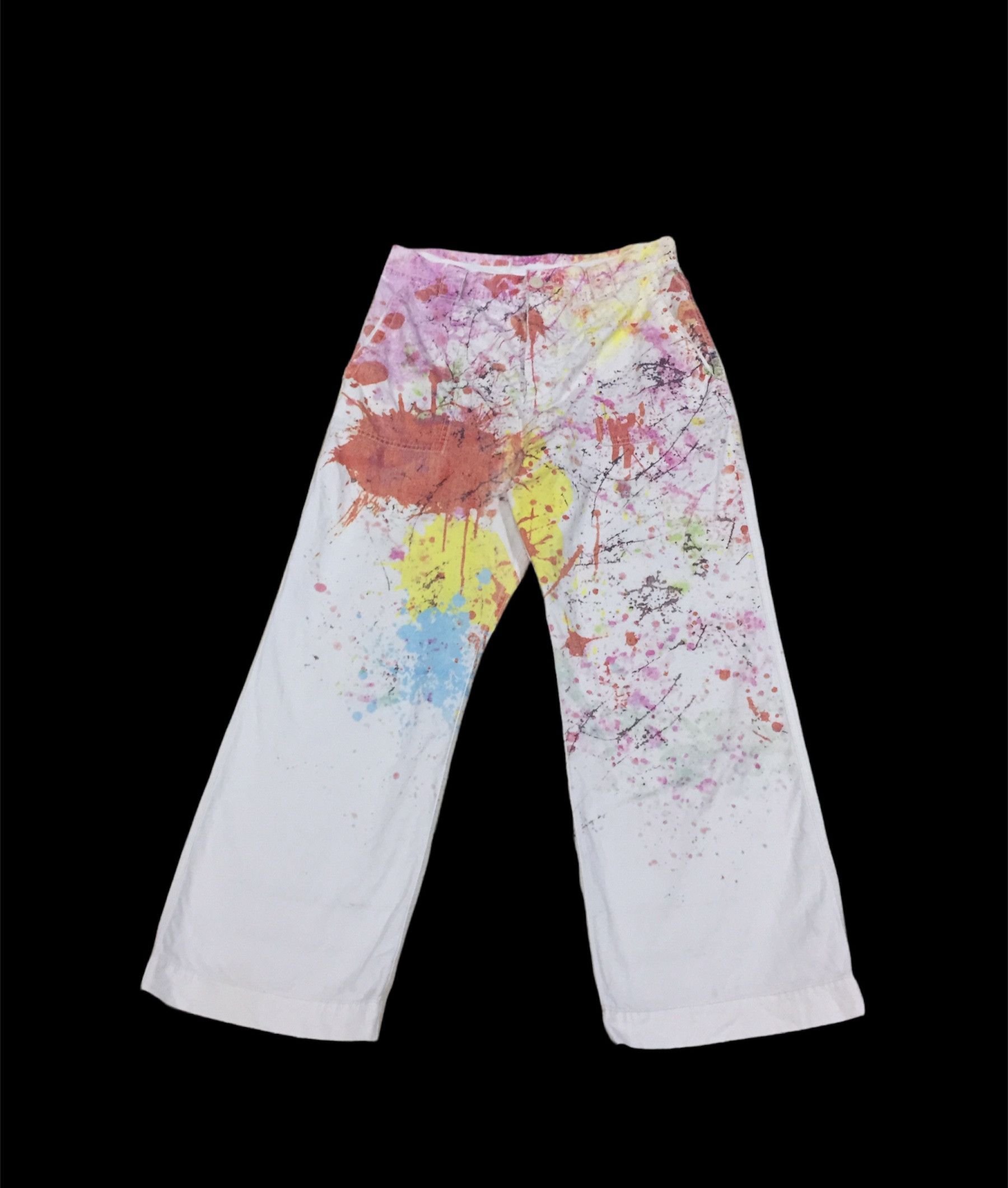 Archival Clothing Rare Designer Nozomi Ishiguro splash art paint White ...