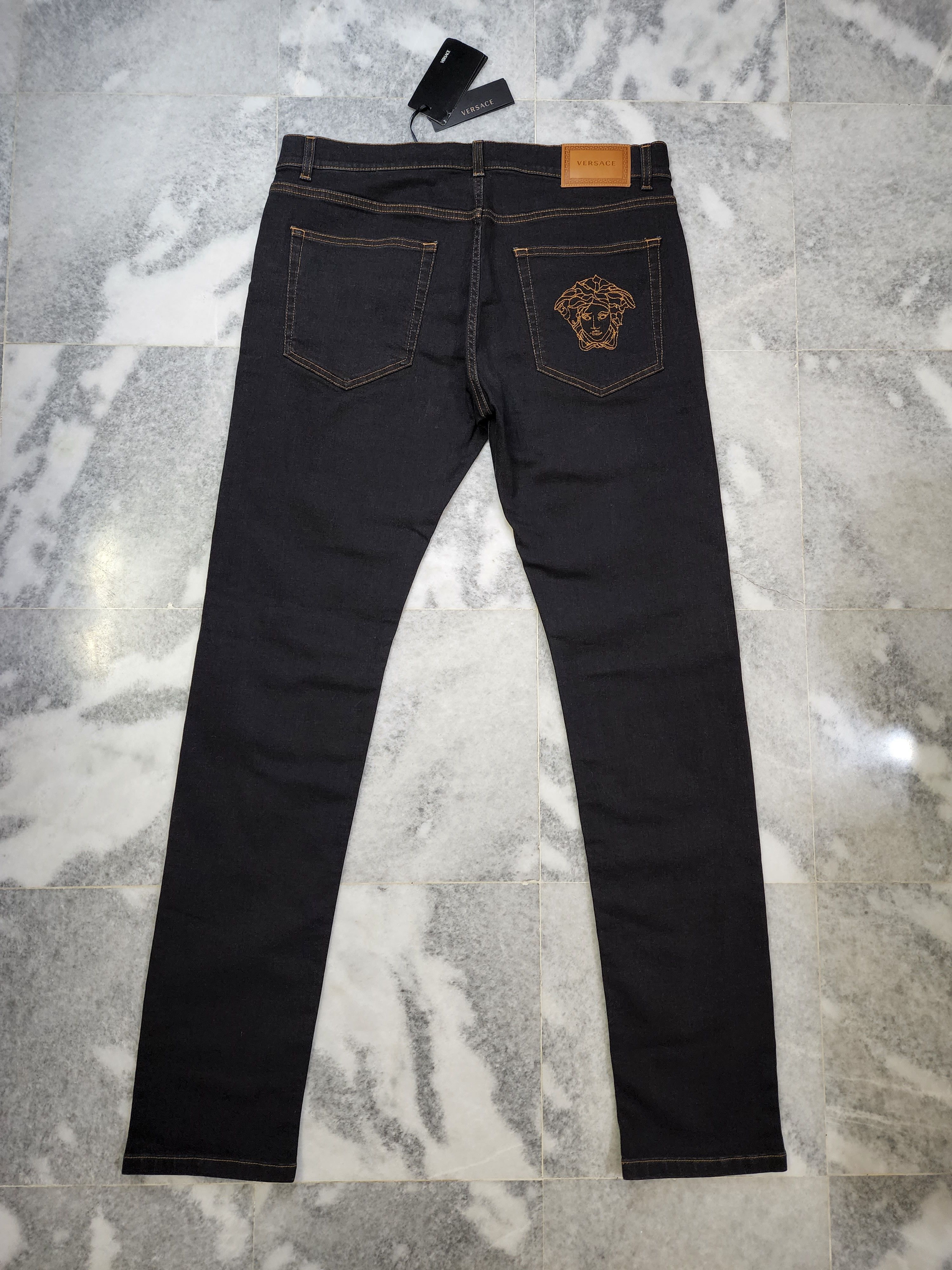 Versace Embroidered Medusa Denim Jeans | Grailed