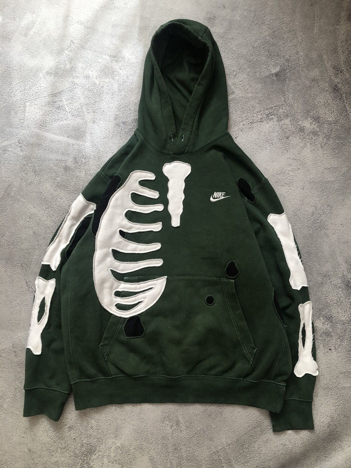 Nike vintage custom nike Skeleton Y2k hoodie | Grailed