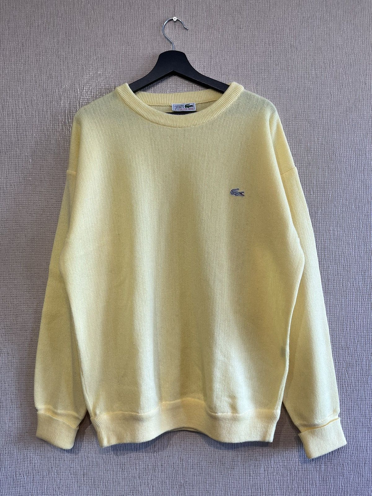 Lacoste × Vintage Vintage 90s Lacoste Made in Spain Sweater Yellow ...