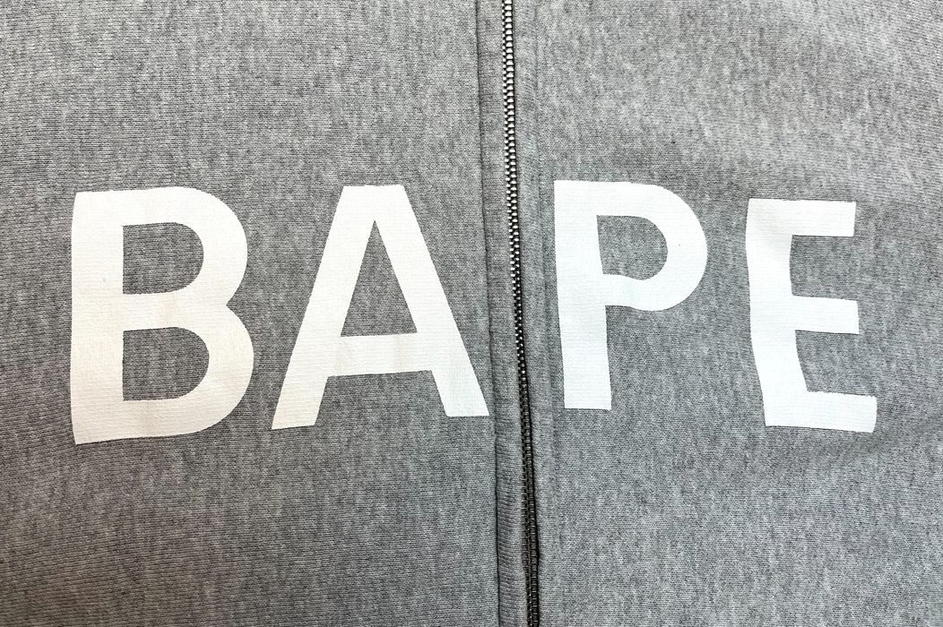 Bape Bape Gray Spell Out Logo Vintage Zip Hoodie Size L | Grailed