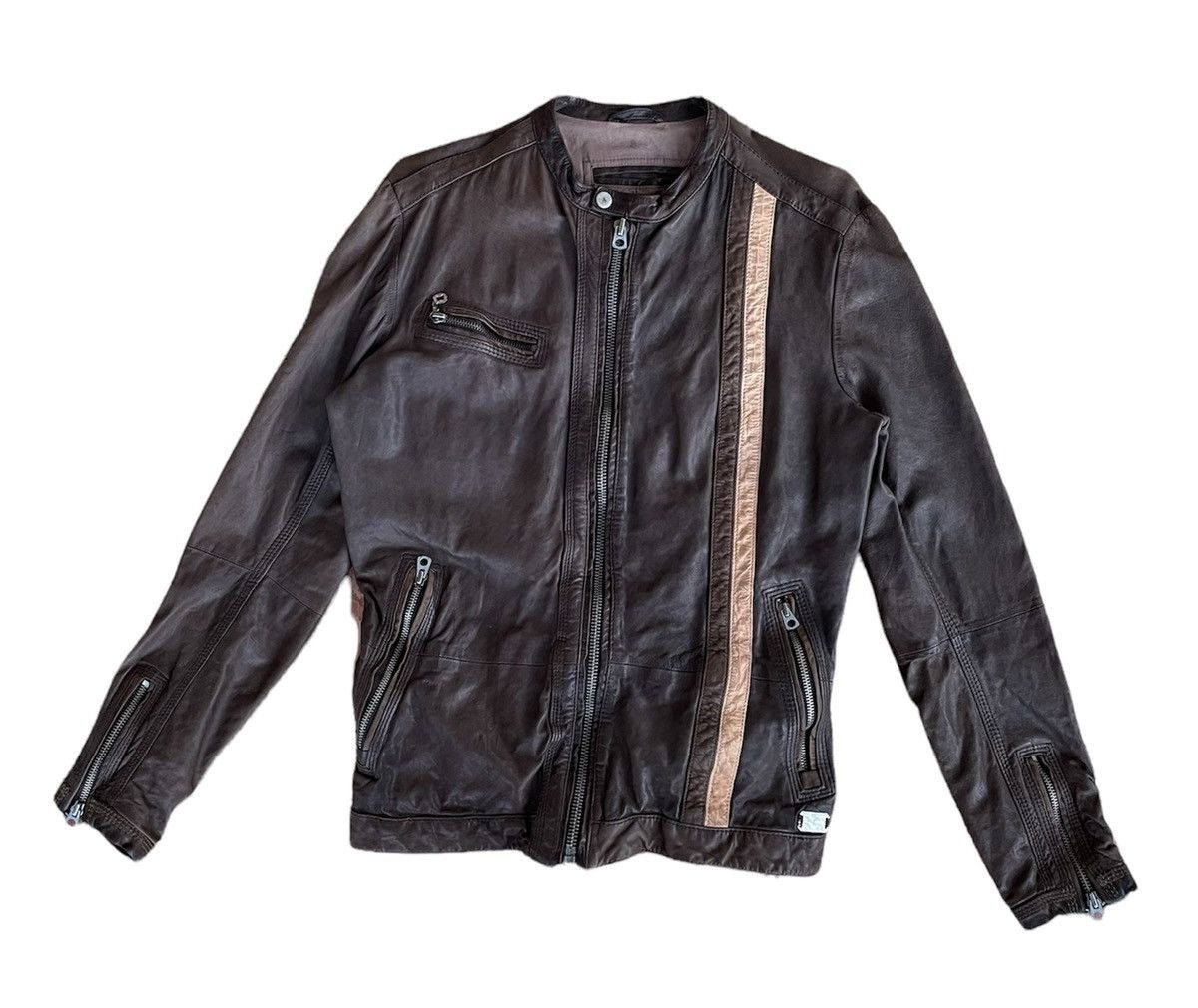 Diesel × Diesel Black Gold Vintage Diesel Sheepskin Riders Punk Leather ...