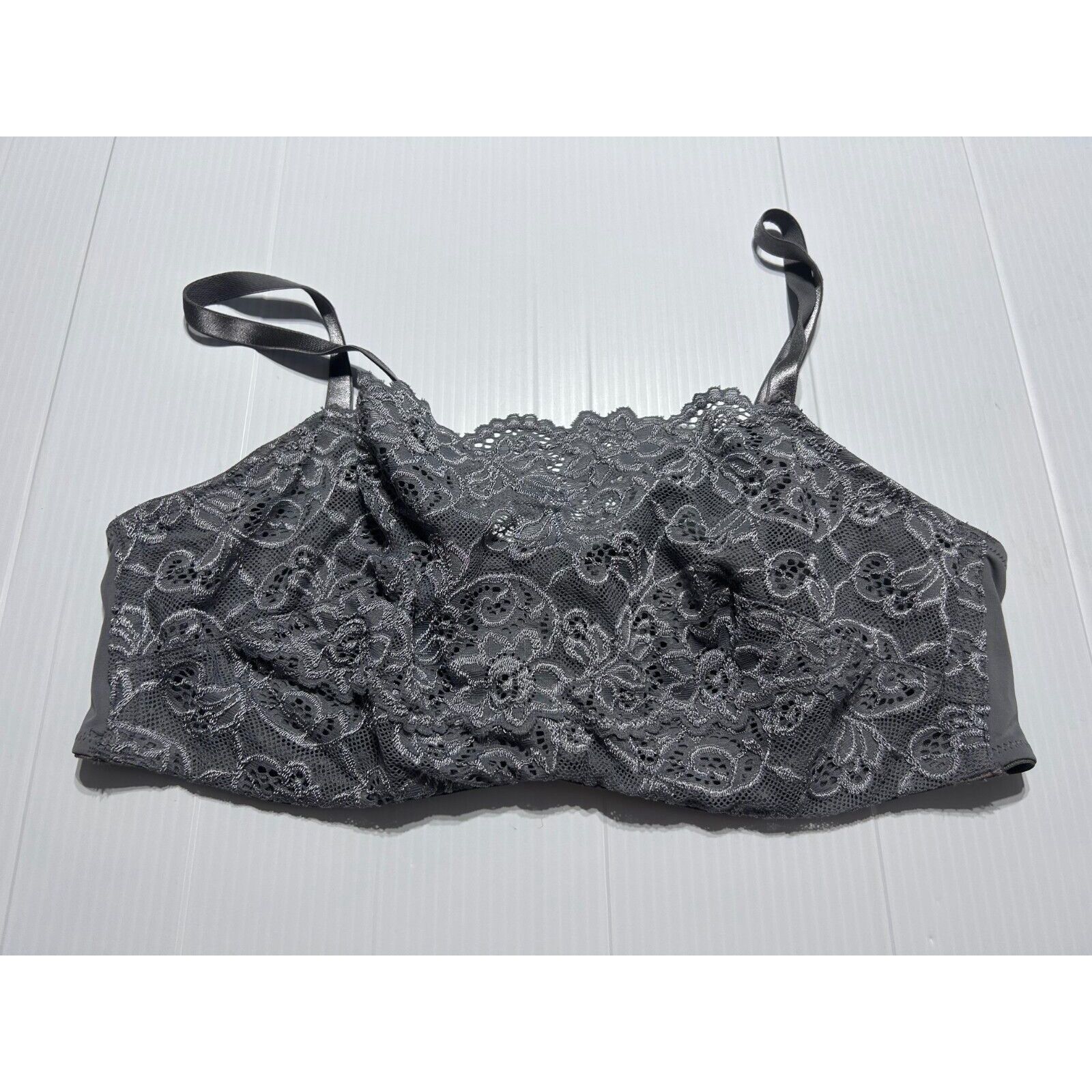 Vintage Olga Bra Size 38C Gray Lace Underwired Back Closure Adjustable ...