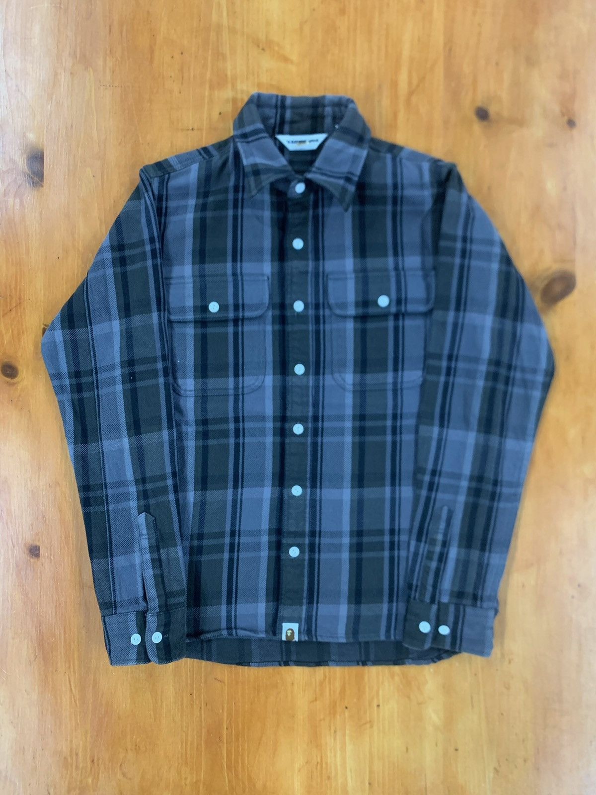 Bape Bape Thick Plaid flannel Overshirt | Grailed