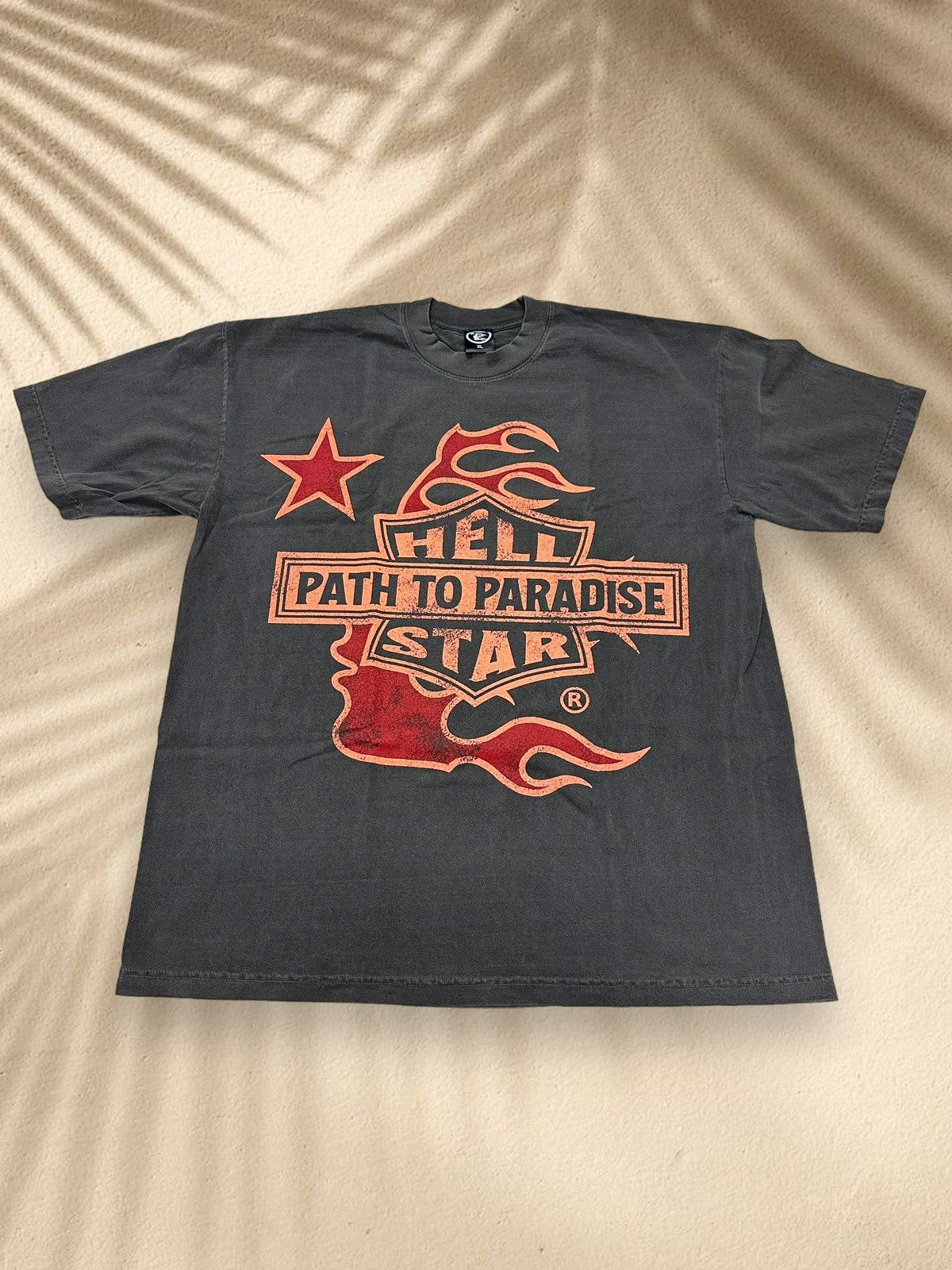 HELLSTAR Hellstar Studios Biker Tour Tee 'Grey' | Grailed