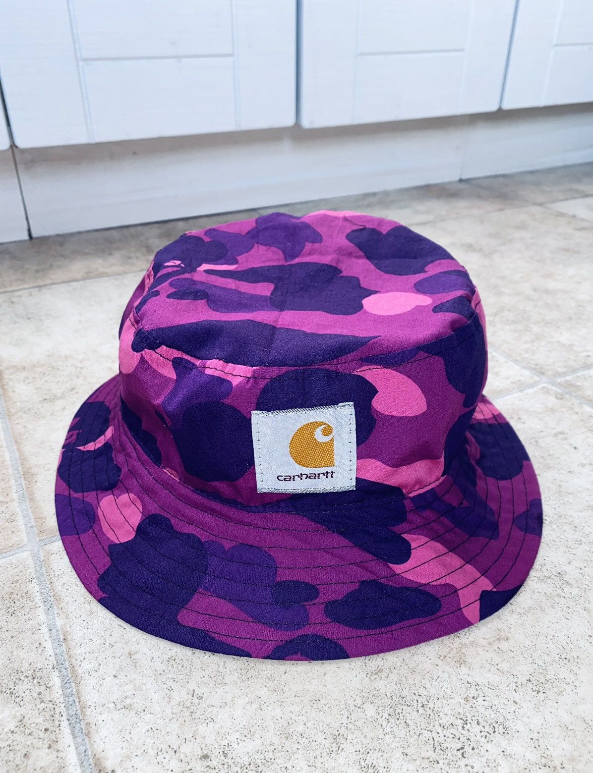 Bape × Carhartt × Japanese Brand Bape rework Camo Bucket Hat L Cav Empt Supreme Nigo Stussy ...