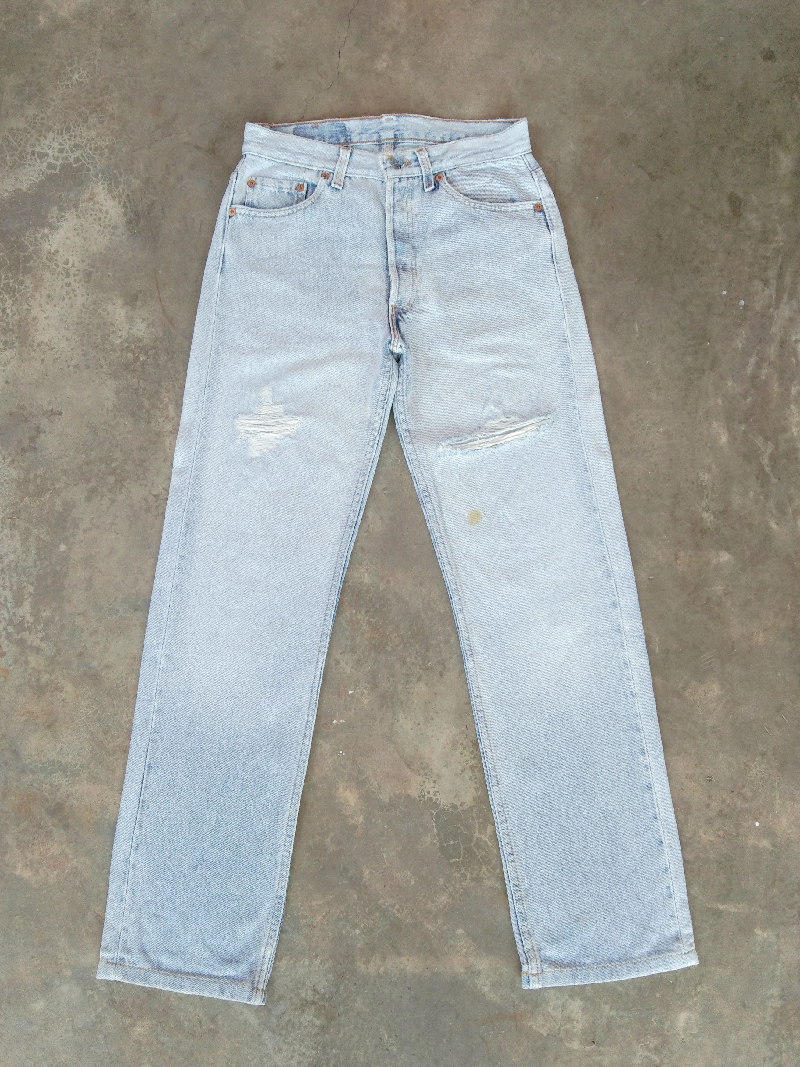 Vintage Vintage Levi's 501 Made In USA Distressed Jeans 28x29.5 | Grailed