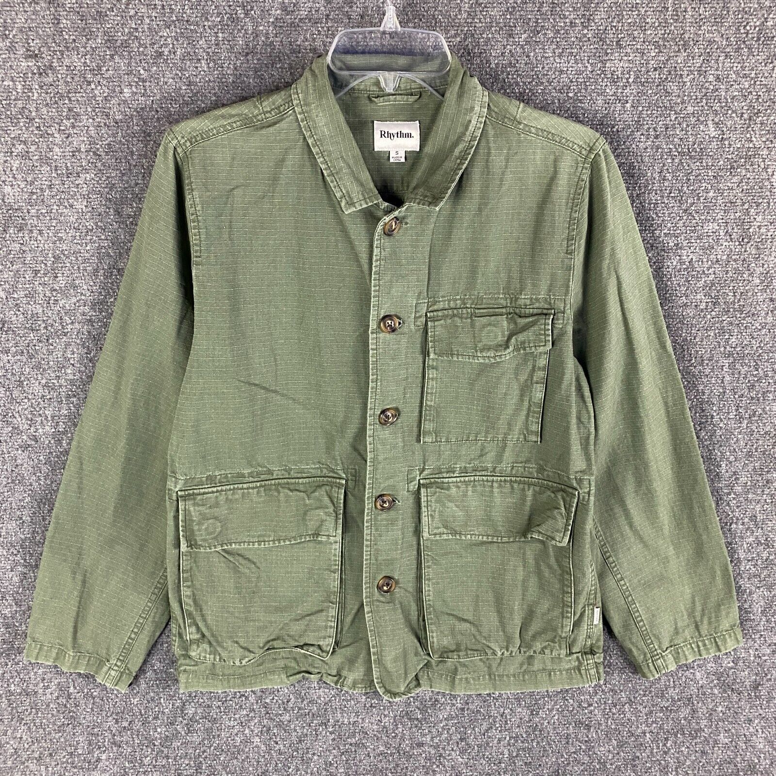 Rhythm Rhythm Military Jacket Men's Small Pockets 100% Cotton Green S ...