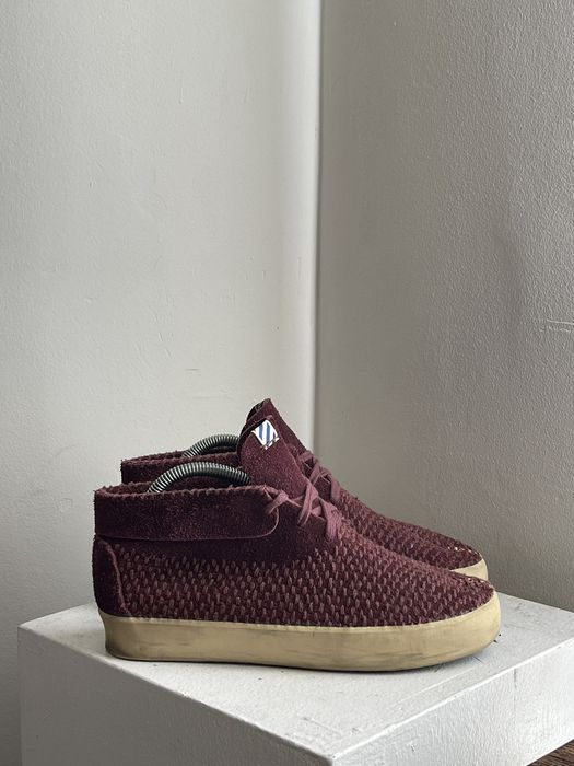 Visvim Visvim Tabi Sashiko Folk Burgandy | Grailed