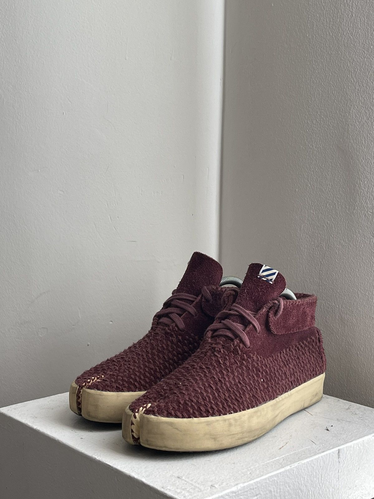 Visvim Visvim Tabi Sashiko Folk Burgandy | Grailed