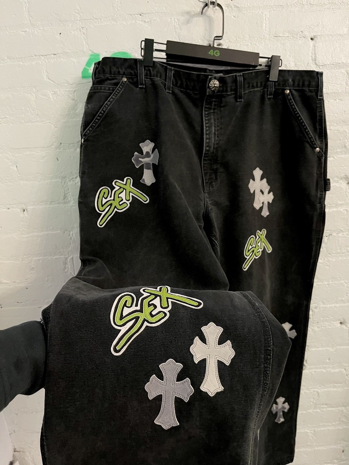 Chrome Hearts Chrome Hearts NEW Cross Sex Patch Carpenter Jeans XXXXL | Grailed