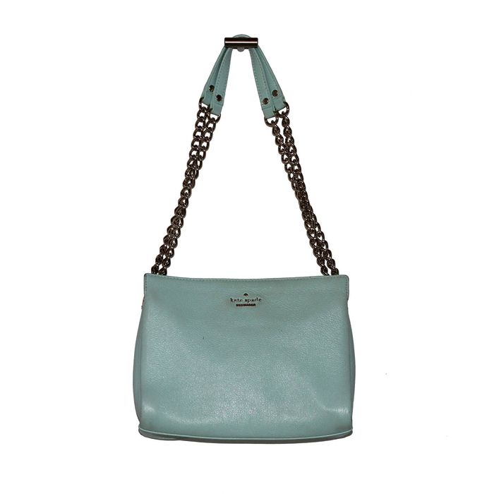 Kate Spade Kate Spade Baby Blue Leather Shoulder Bag with Gold Chain ...
