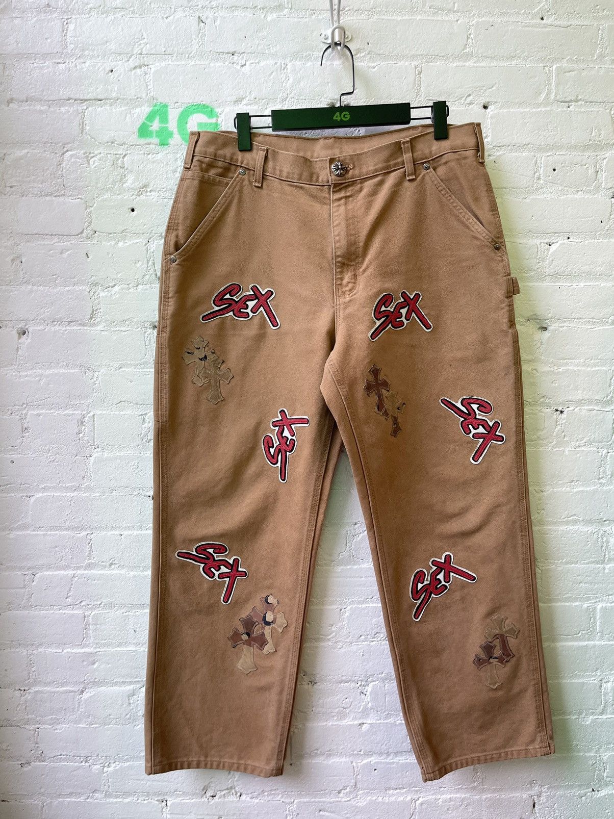Chrome Hearts Chrome Hearts New Cross Sex Patch Jeans Carpenter 34 Or 36 Grailed 