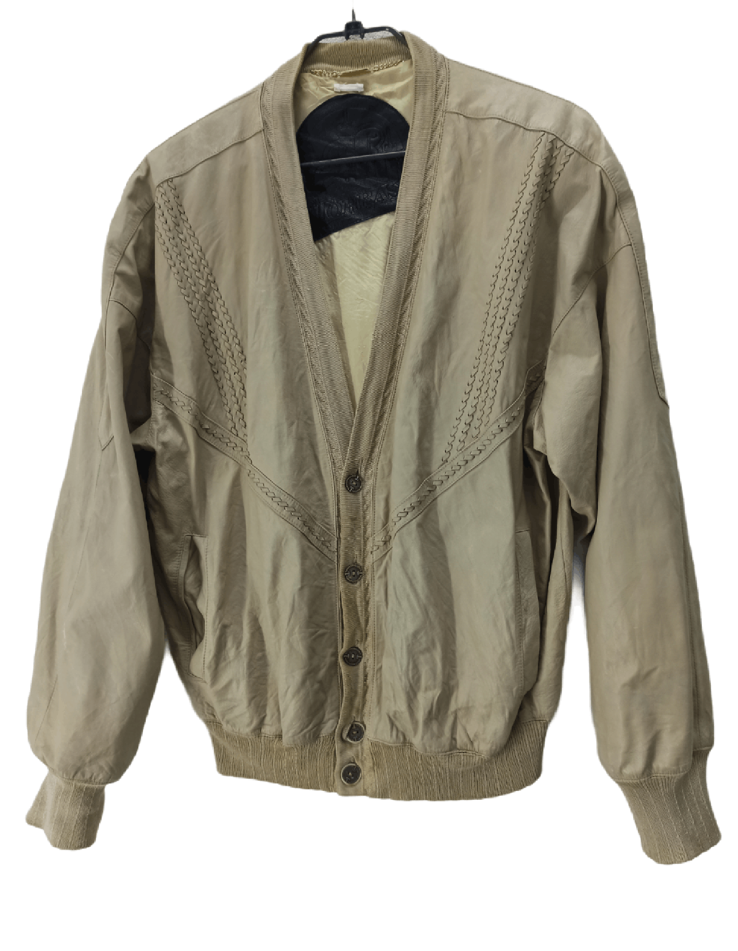 Cardigan × Torras × Vintage Vintage Leather Cardigan By Torras Made in ...