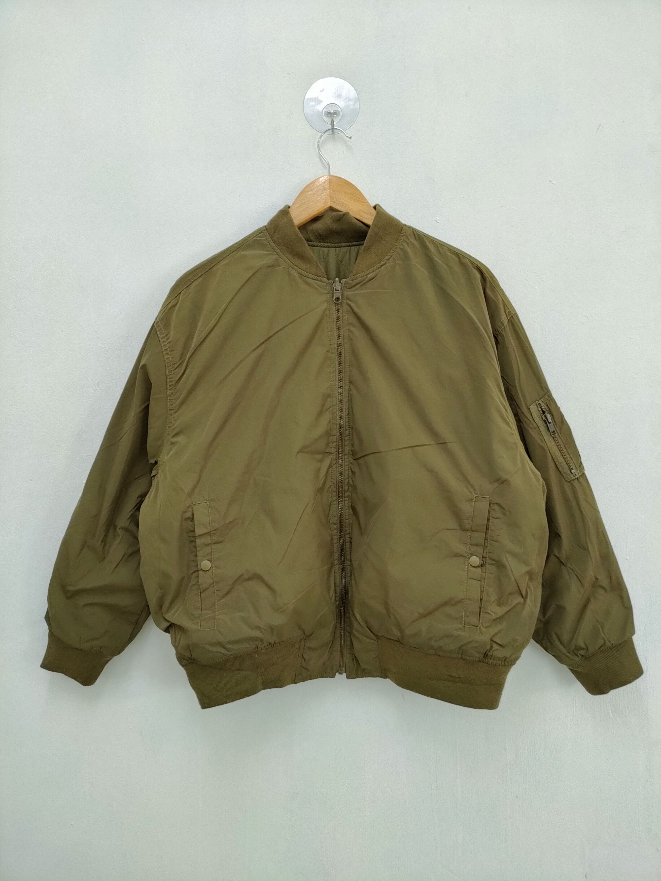 Vintage Green Plain Bomber Jacket Reversible | Grailed