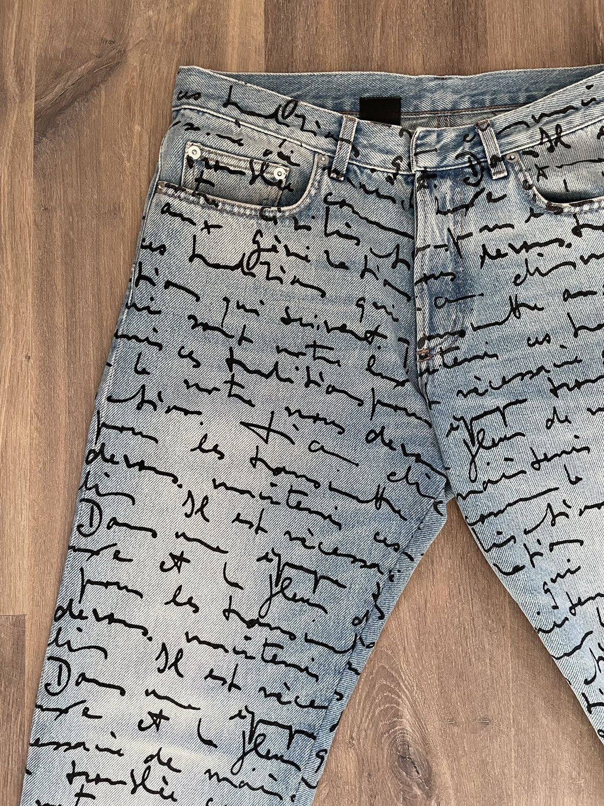 Dior Dior SS15 ‘Handwritten’ Script Jeans | Grailed