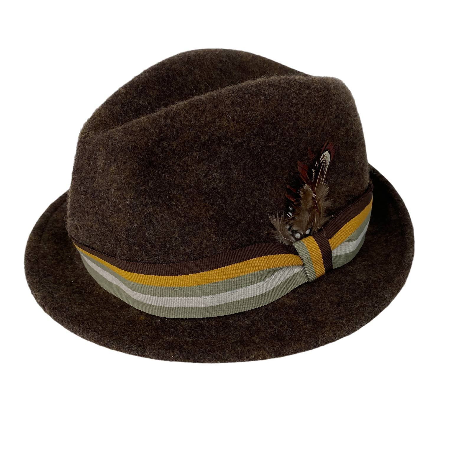 Fossil Vintage Fossil Hat Fedora Wool Brown Ribbon Feather | Grailed