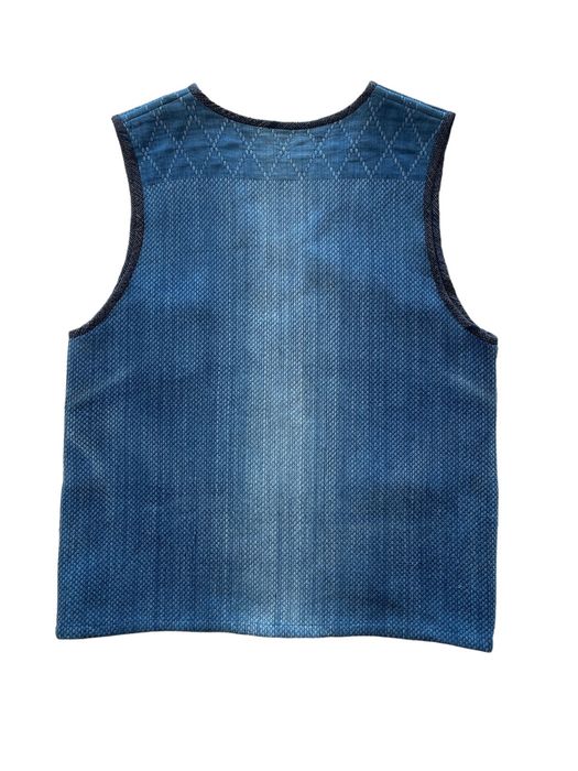 Vintage Japanese Noragi Indigo Sakiori Kogin Sashiko Vest | Grailed
