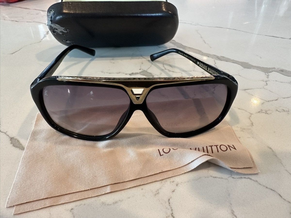 Louis Vuitton LV Louis Vuttion Evidence Sunglasses Black Gold | Grailed