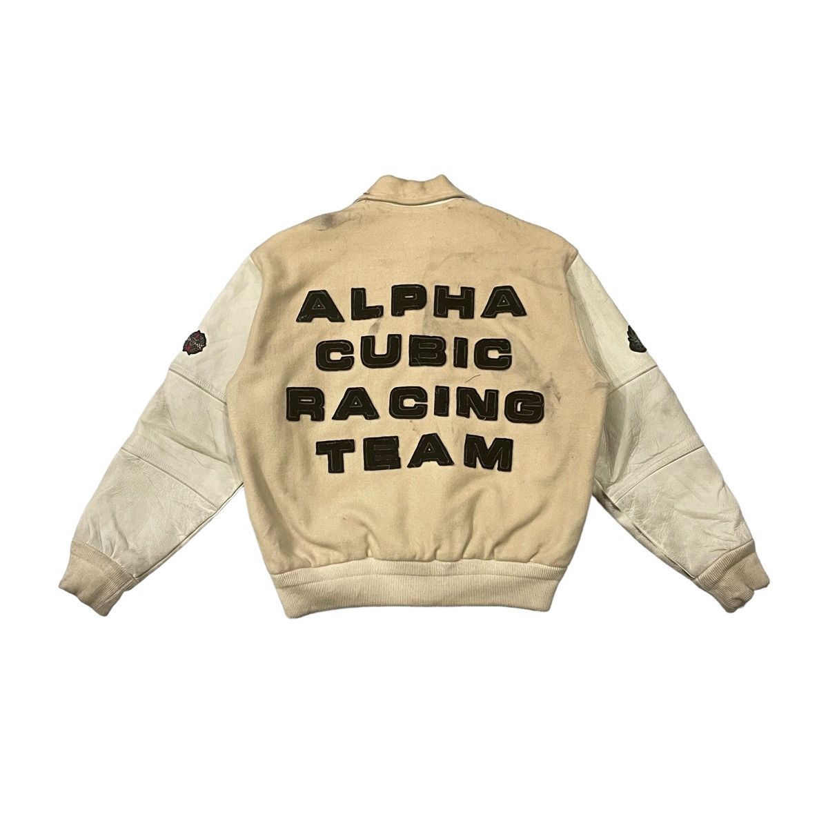 Japanese Brand Alpha Cubic Racing Pit Crew Wool Leather Varsity | Grailed