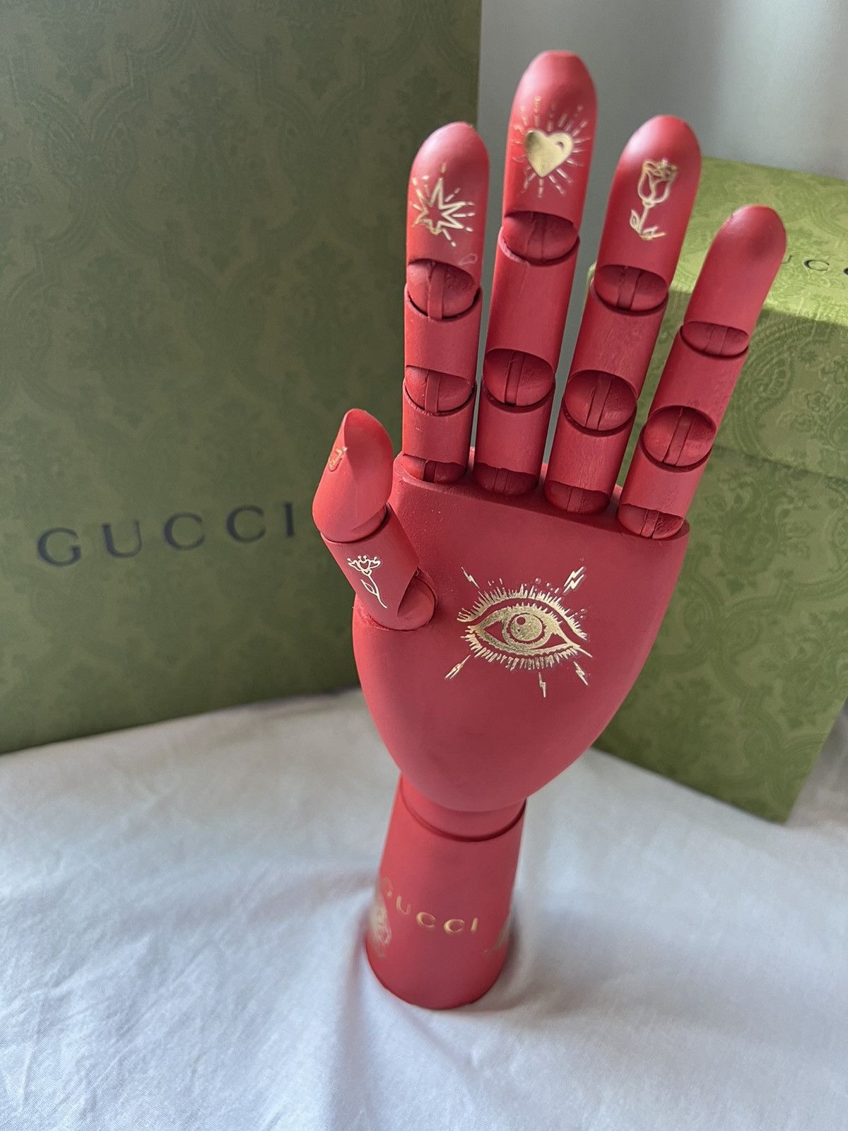 Gucci 🔥 Gucci wooden Hand mannequin Jewelry display tattoo Decor | Grailed
