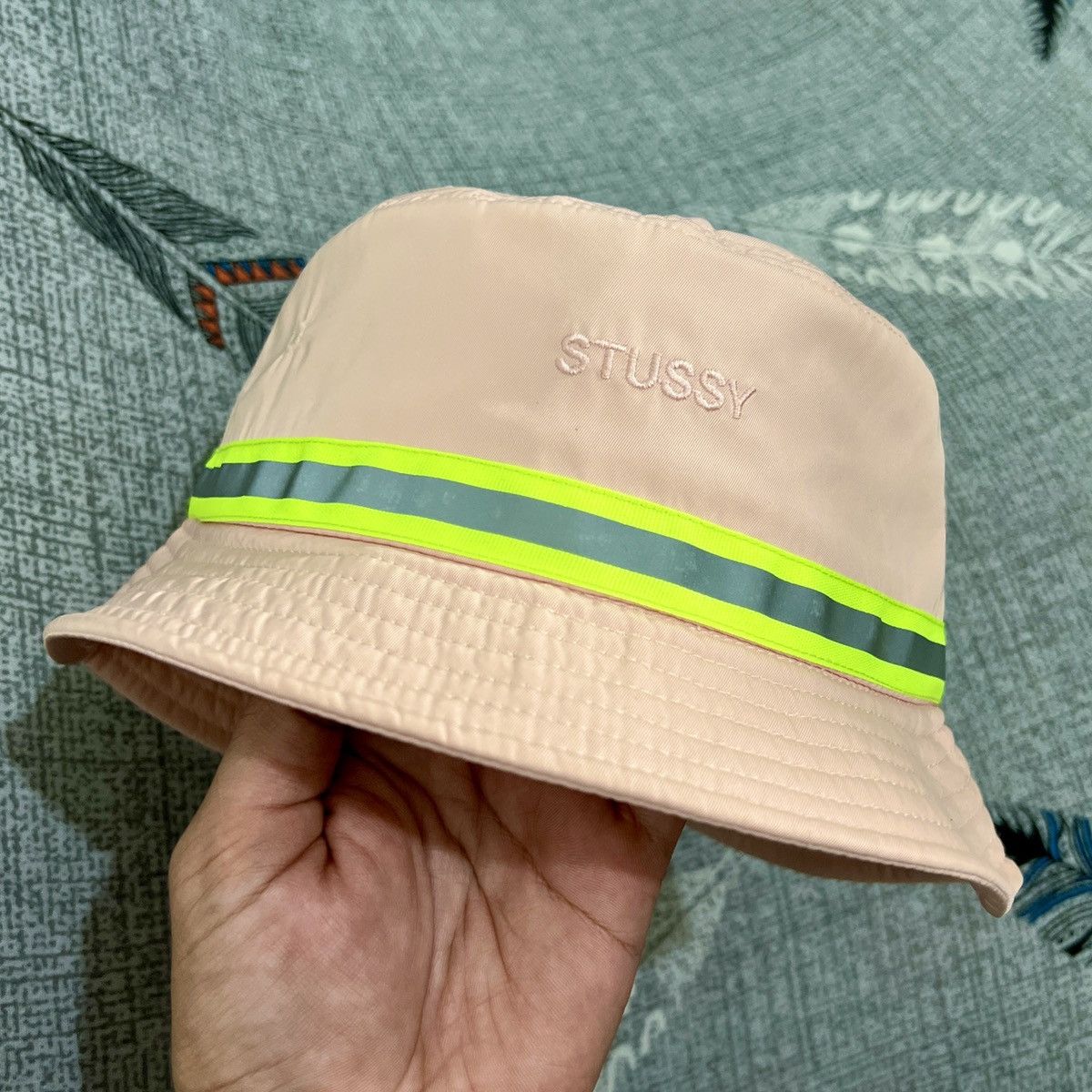 Stussy STUSSY REFLECTIVE TAPE BUCKET HAT - PINK | Grailed