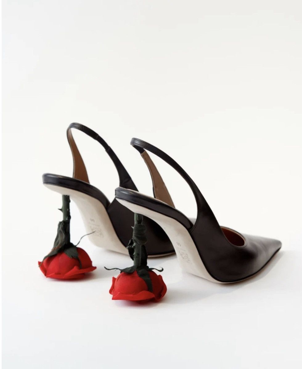 Loewe Rose Heel Slingback Leather Heels | Grailed