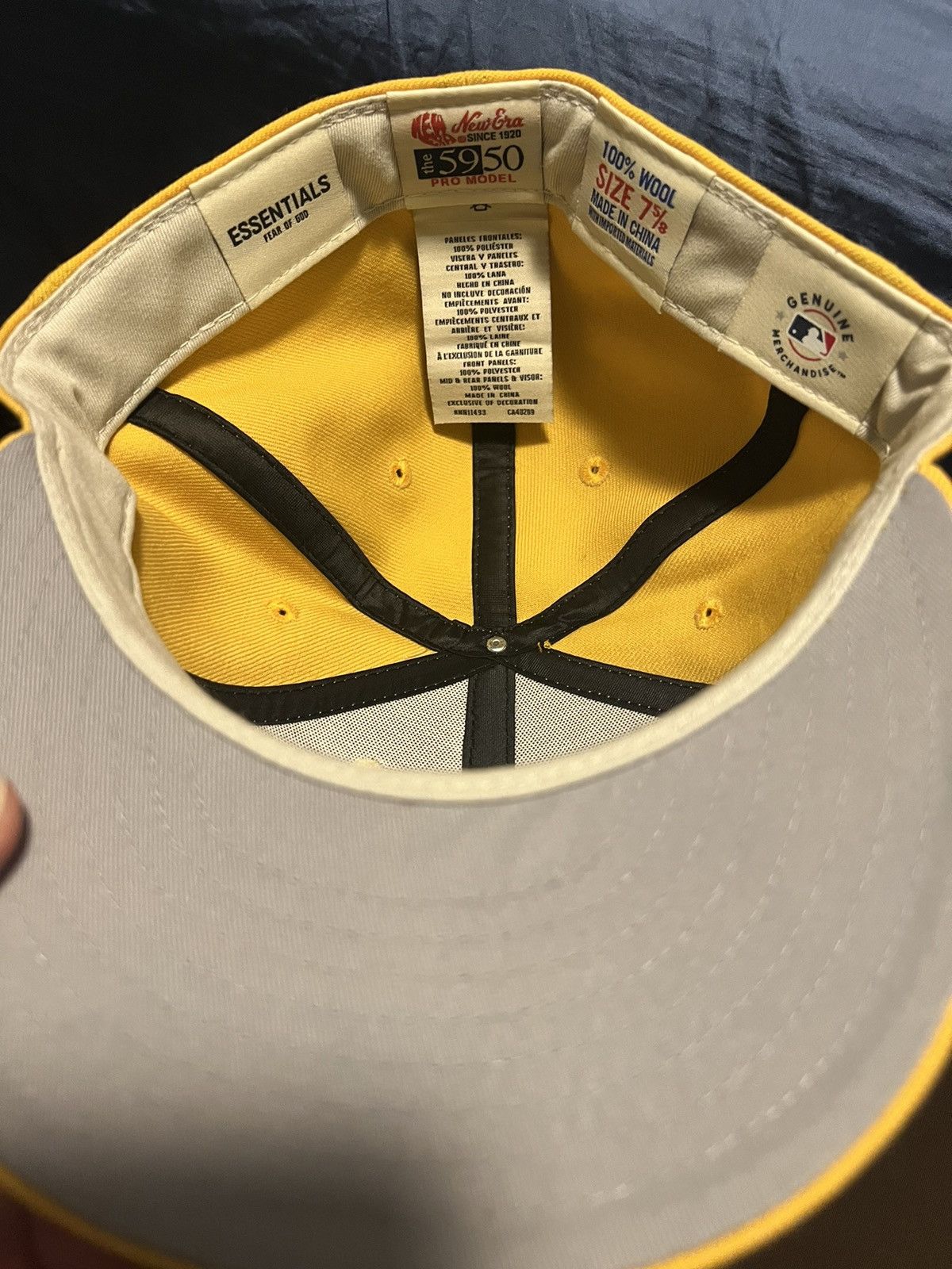 New Era Fear of god essentials new era yellow 7 5/8 | Grailed