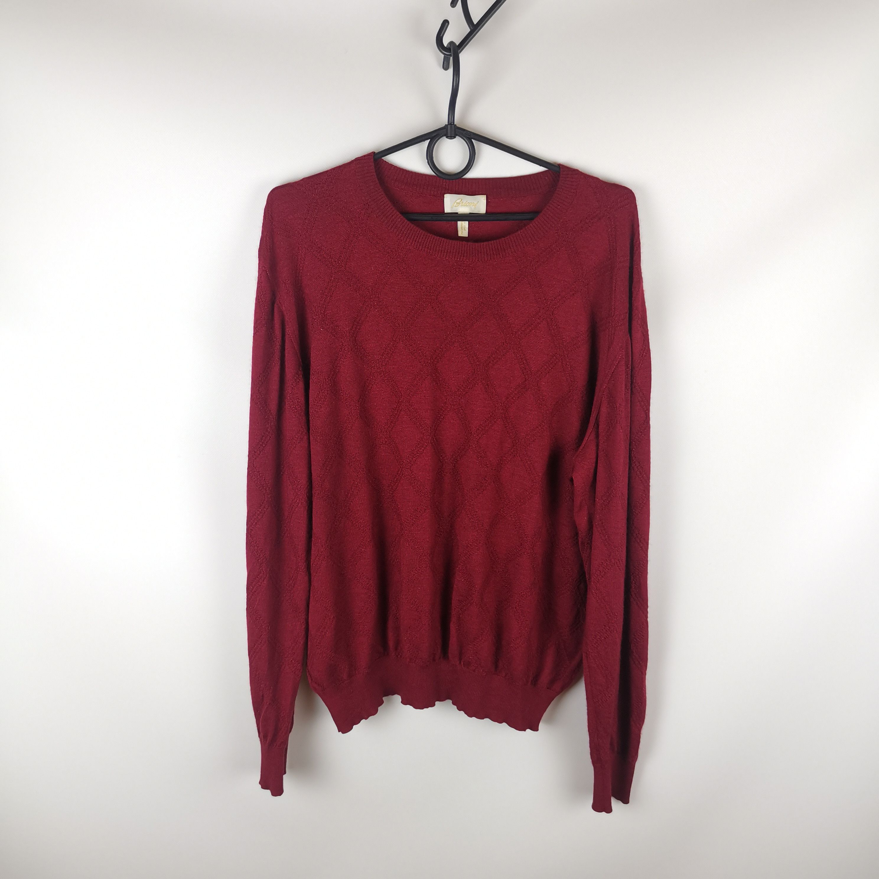 Brioni Brioni cashmere silk burgundy classic sweater | Grailed