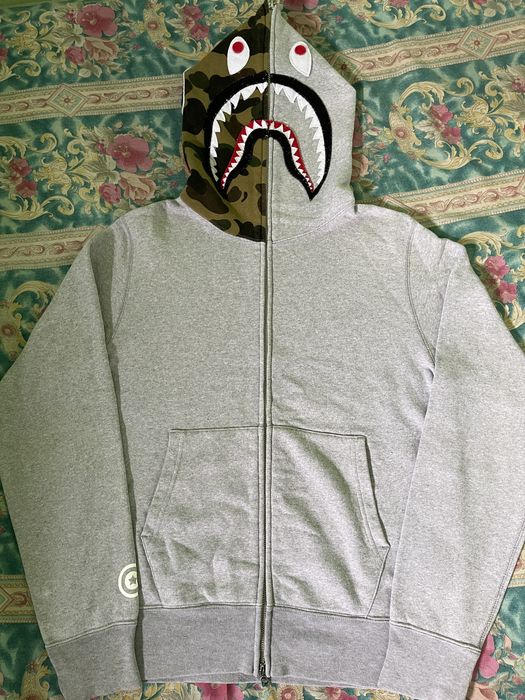 Bape Hoodie Bape Shark Gray A Half Camo | Grailed