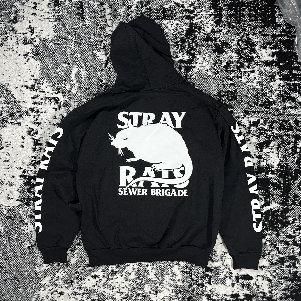 Stray Rats STRAY RATS SEWER BRIGADE HOODIE BLACK - LARGE | Grailed