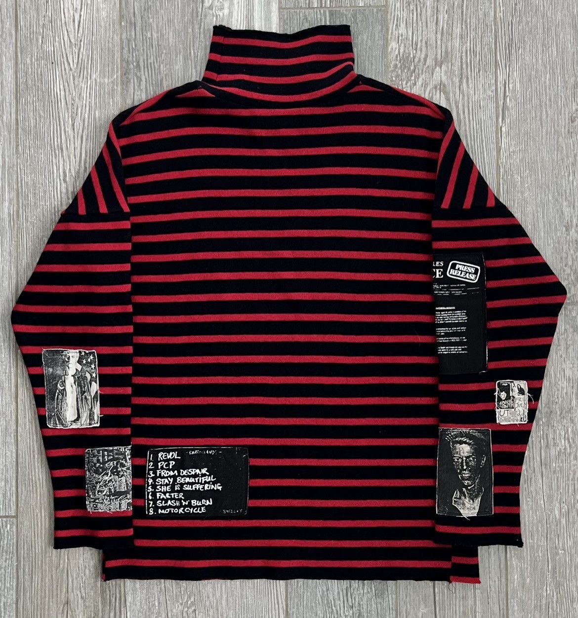 Raf Simons AW2001-2002 Raf Simons Riot Riot Riot Red Patch Turtleneck ...