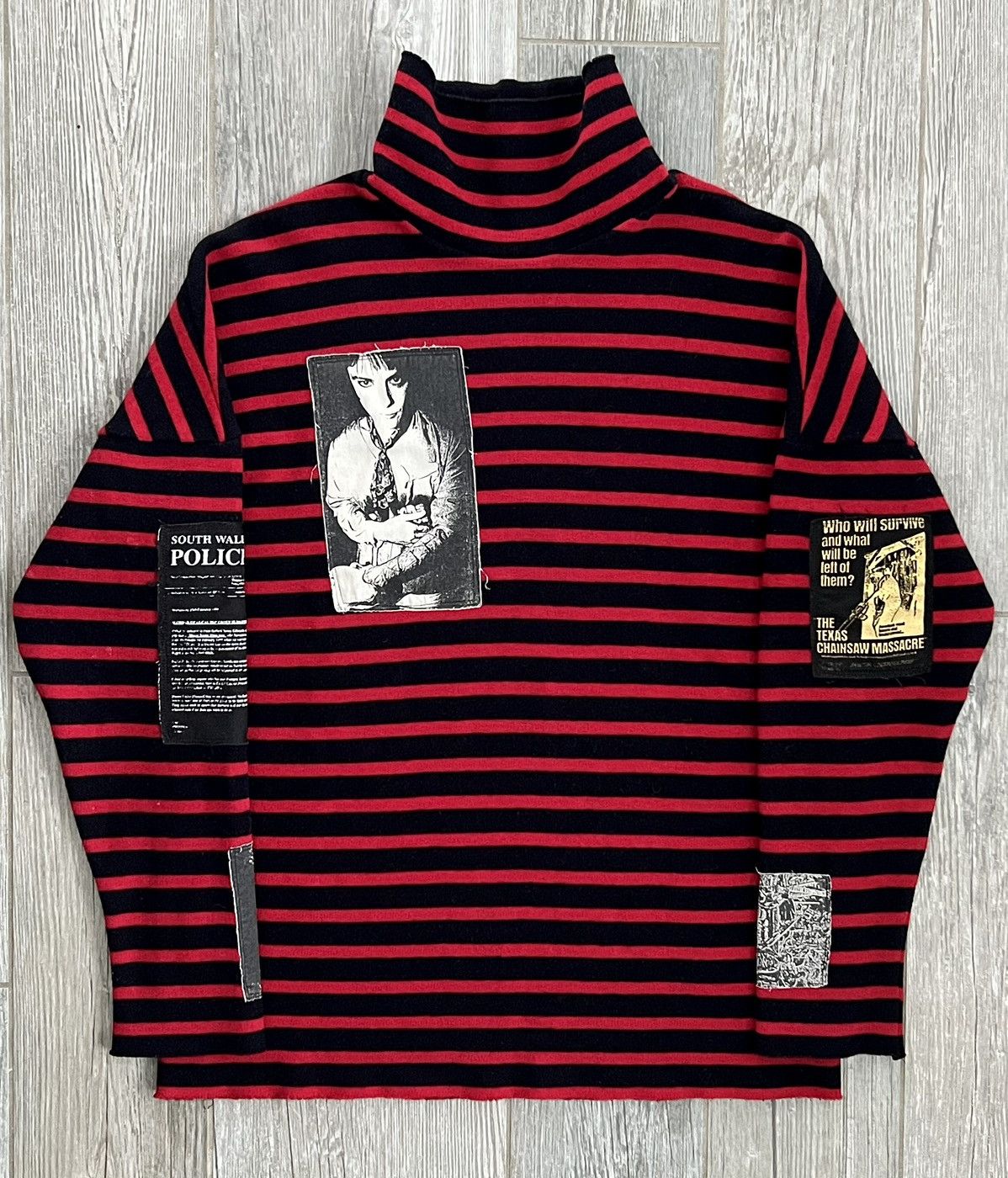 Raf Simons AW2001-2002 Raf Simons Riot Riot Riot Red Patch Turtleneck ...