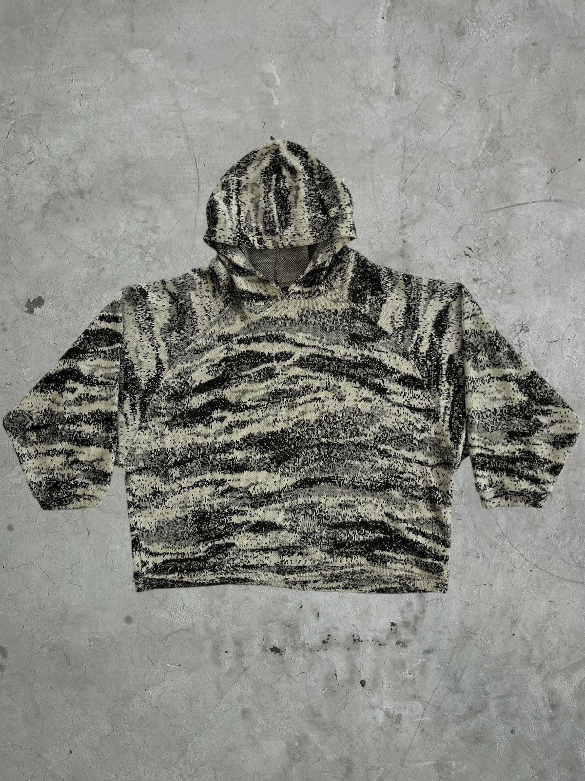 Raf Simons SS/02 Raf Simons ‘Virginia Creeper’ Digi Camo Knit Hoodie ...