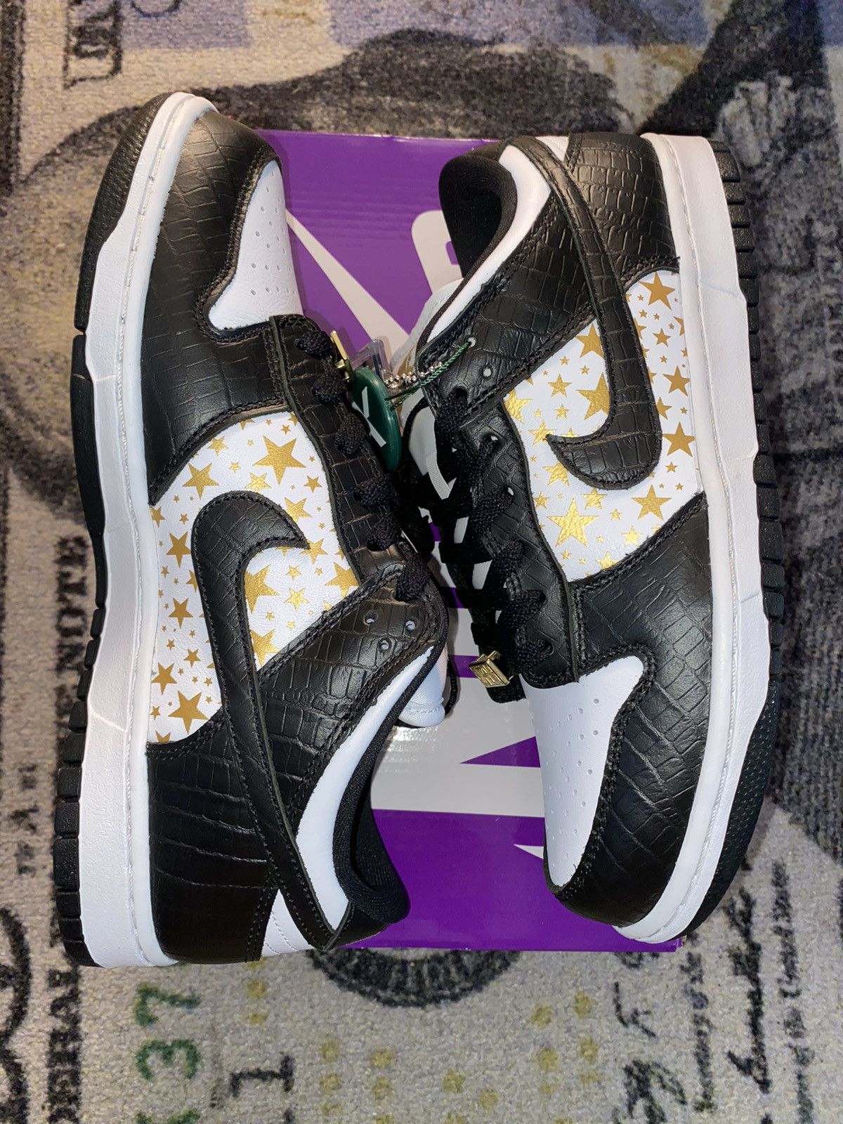 Supreme Nike SB Dunk Low Supreme Stars Black (2021) | Grailed