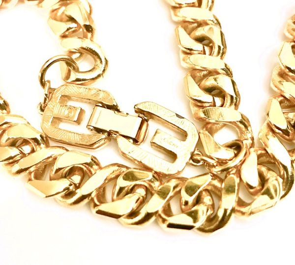 Givenchy RARE GIVENCHY GOLD CUBAN LINK 90s VINTAGE CHAIN NECKLACE | Grailed